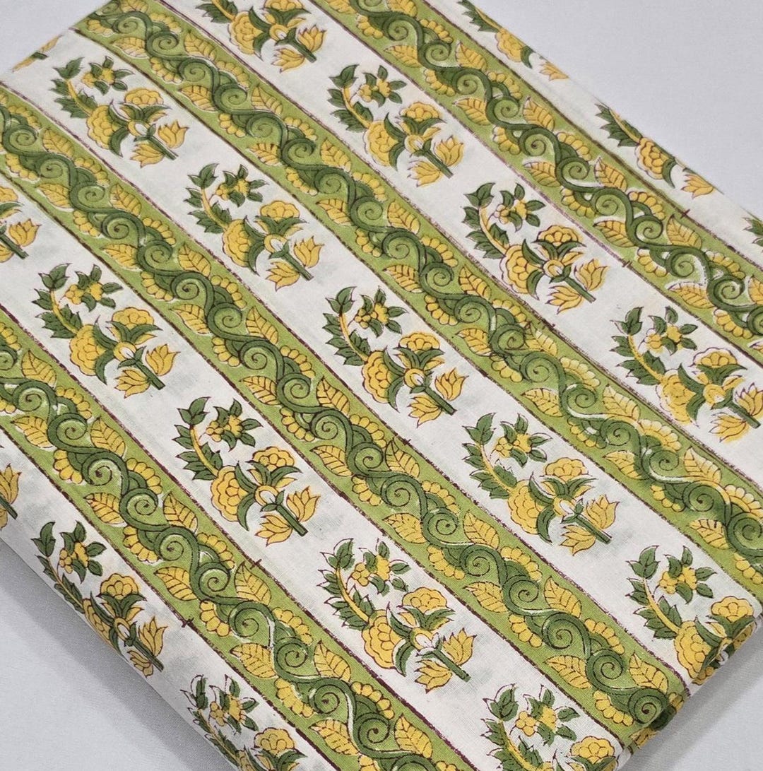 Organic Cotton Block Print Fabric | Fabric Buy Yards | Eco-friendly ...