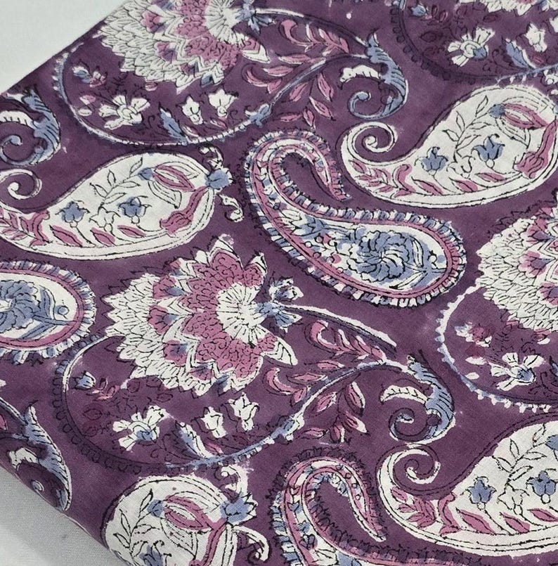 Organic Cotton Block Print Fabric | Fabric Buy Yards | Eco-friendly ...
