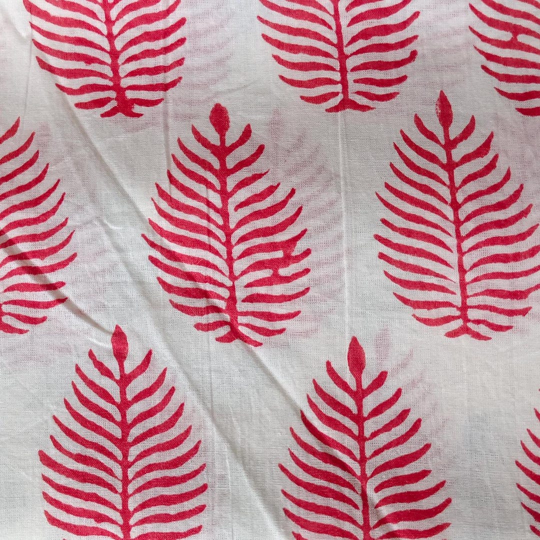 Indian Hand Block Print Cotton Fabric, Floral Print, Soft Cotton Fabric ...