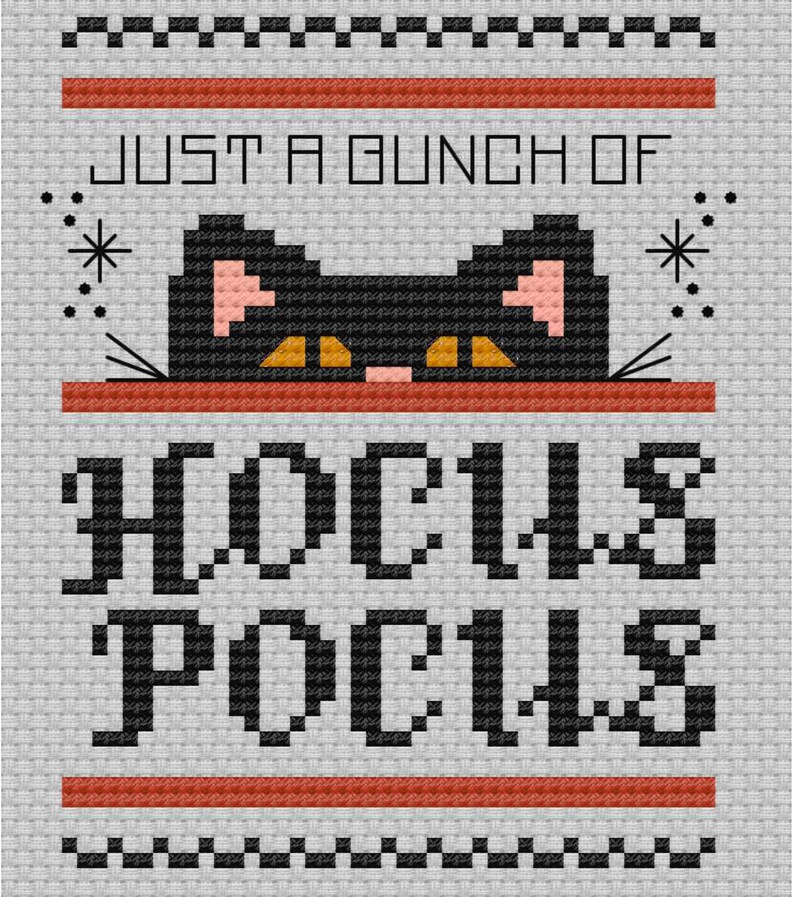 Pattern-hocus Pocus-cross Stitch Pattern-halloween, Black Cat - Etsy