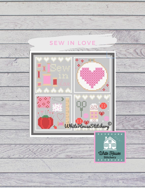 Pattern-sew in Love-cross Stitch Pattern-valentine Sewing - Etsy