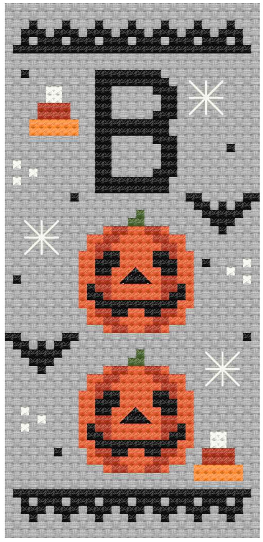 Pattern-boo-cross Stitch Pattern-halloween, Bats, Jack O Lantern ...