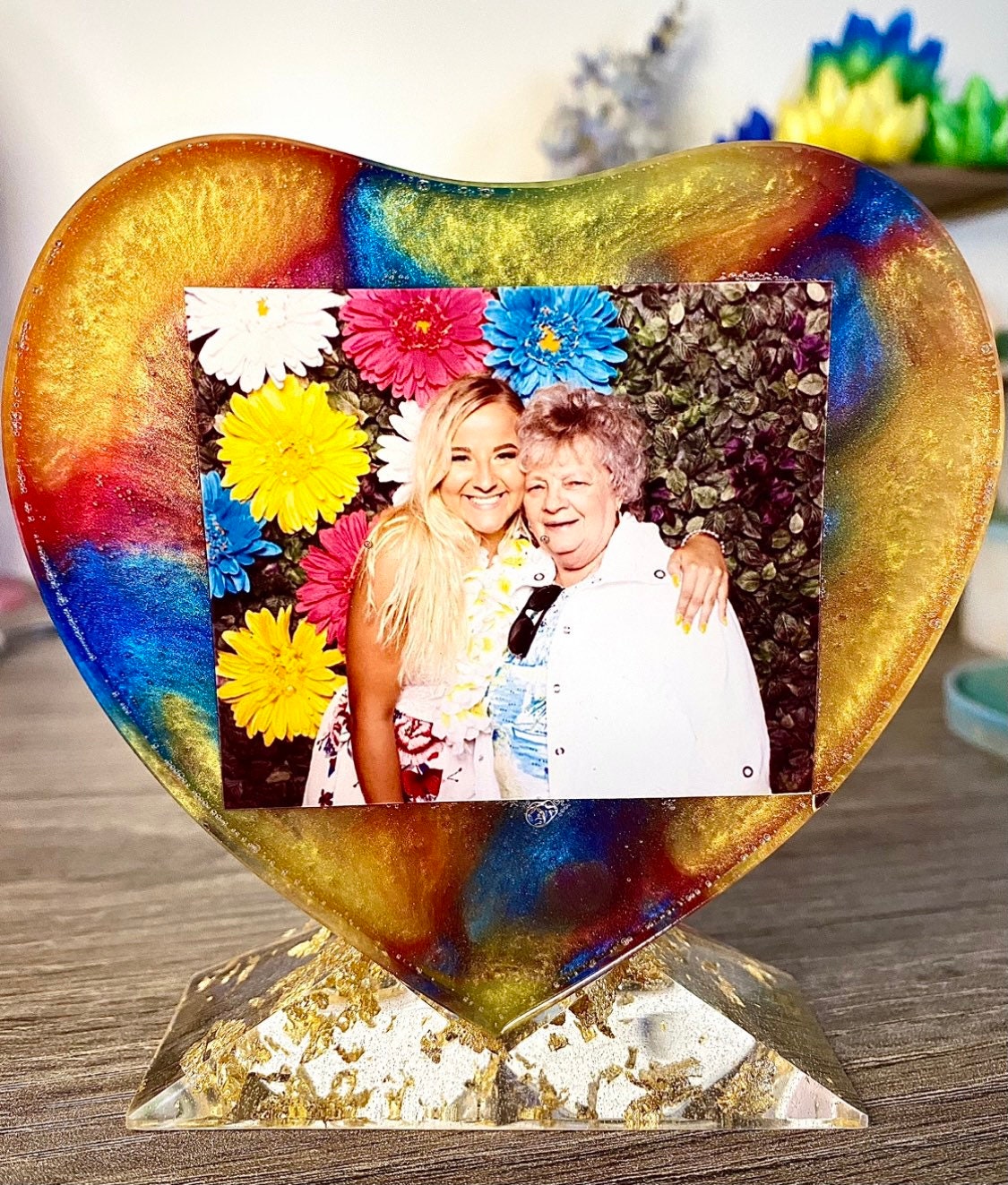 Personalized Heart Shape Display Stand Flower Preservation - Etsy