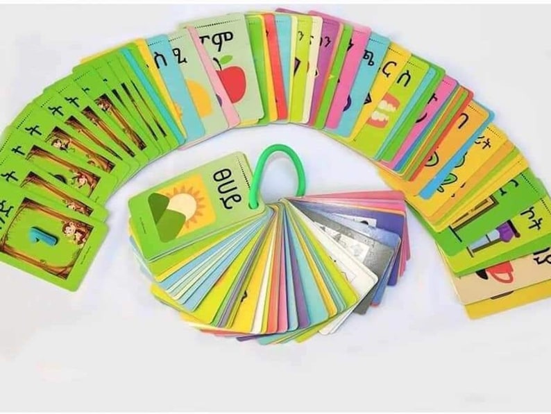 Colorful Amharic Flashcards, Language Learning for Kids - Etsy