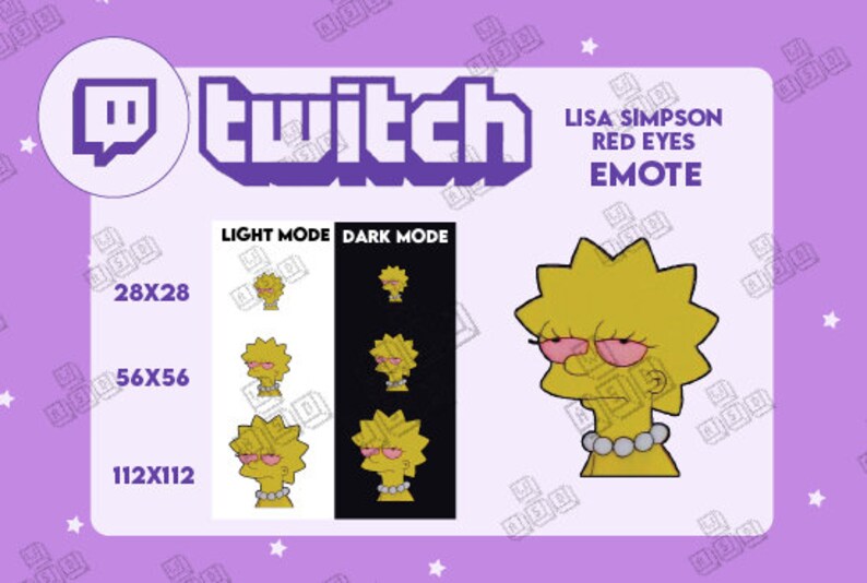Twitch Emote: Lisa Simpson Red Eyes - Etsy Canada