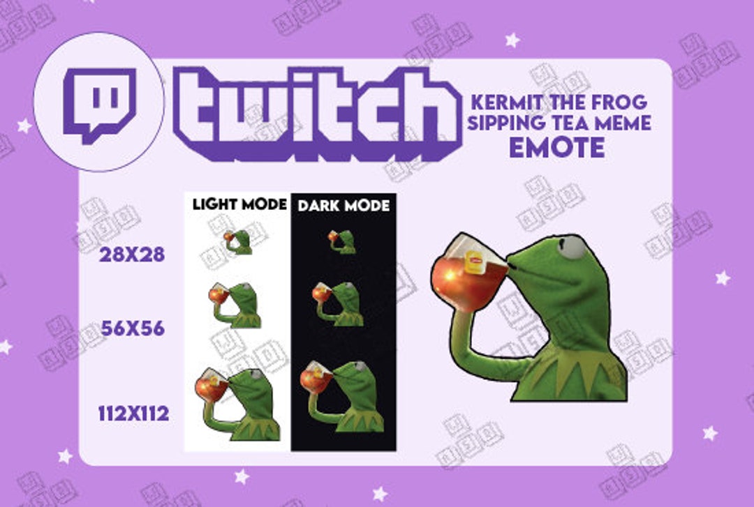Twitch Emote: Kermit the Frog Drinking Tea - Etsy