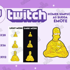 Twitch Emote: Homer Simpson as Budda - Etsy