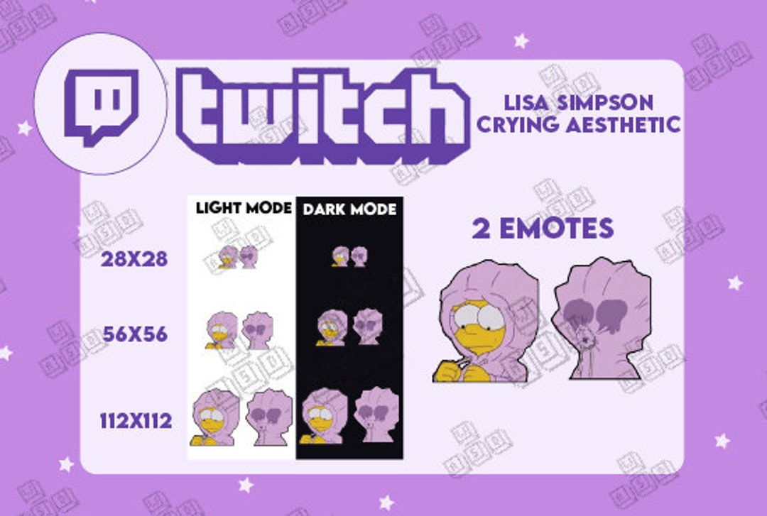 Twitch Emote Set: Lisa Simpson Crying Aesthetic - Etsy