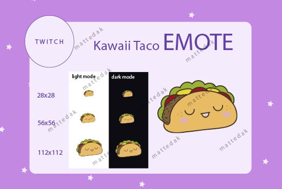 Kawaii Taco Twitch Emote - Etsy