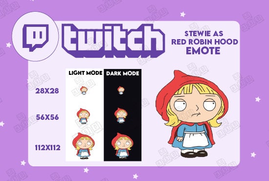 Twitch Emote: Stewie as Red Robin Hood - Etsy