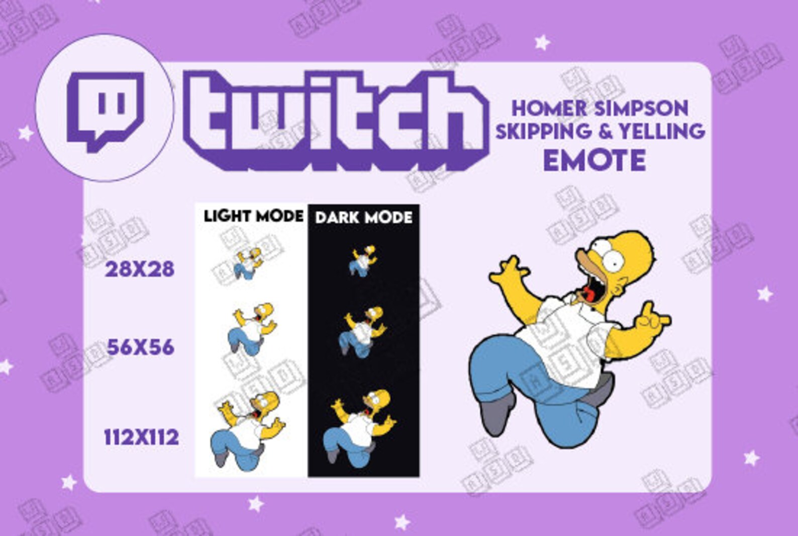 Twitch Emote: Homer Simpson Skipping Yelling - Etsy