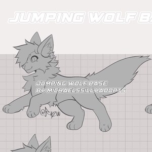 Chibi Jumping Wolves / P2U Furry/fursona Base - Etsy