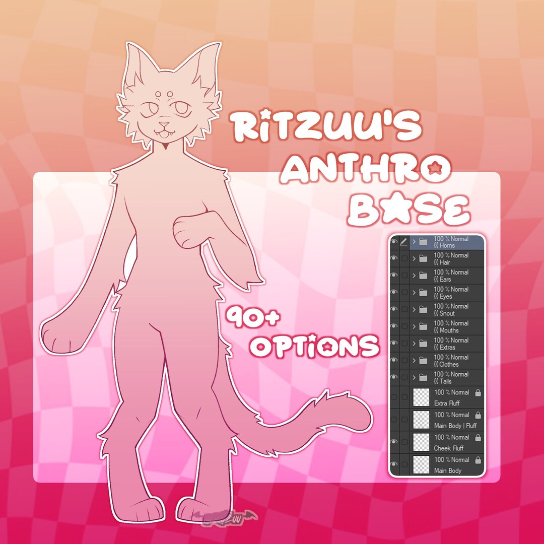 OLD)) Customizable Anthro Furry Base - Etsy