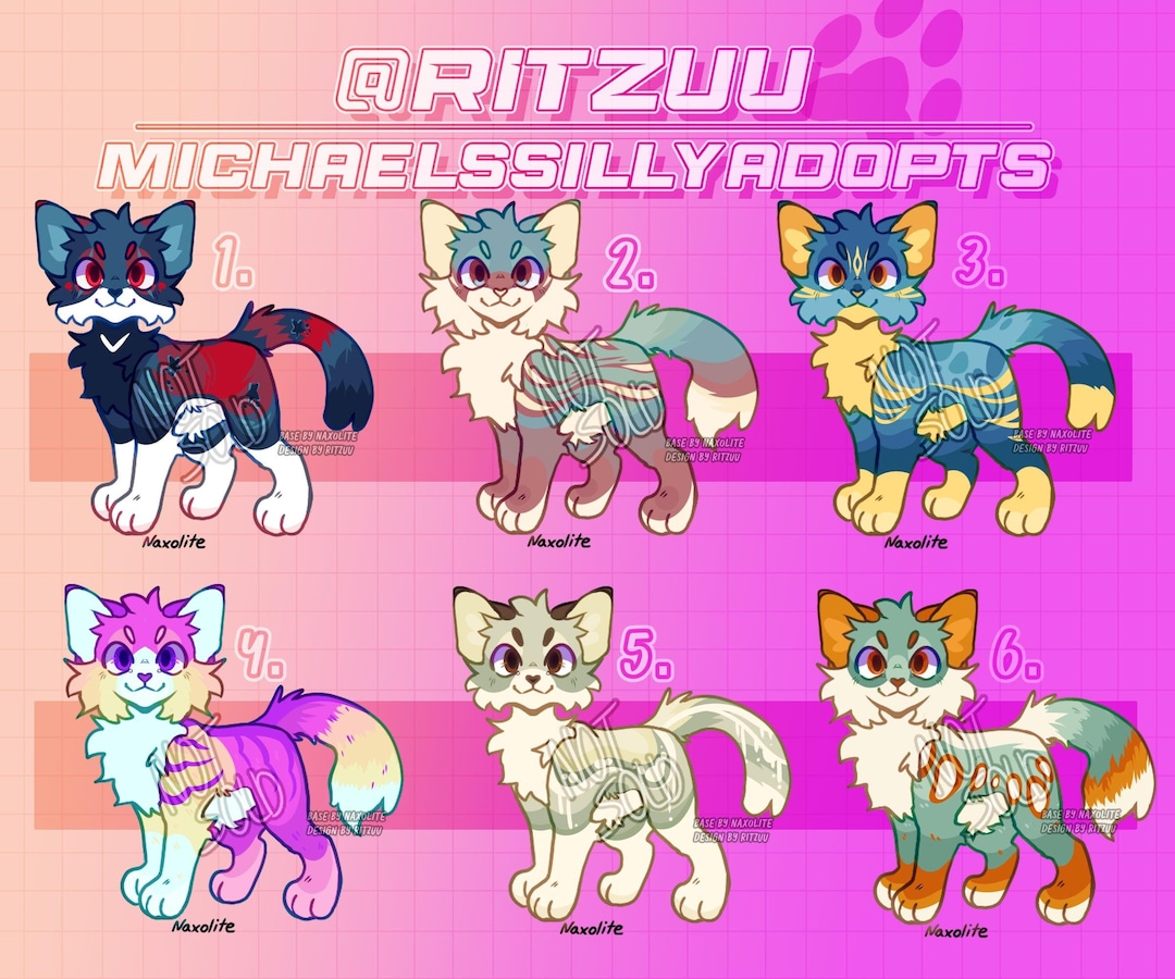 Chibi Adopts Cat Furry/fursona Adoptable's - Etsy