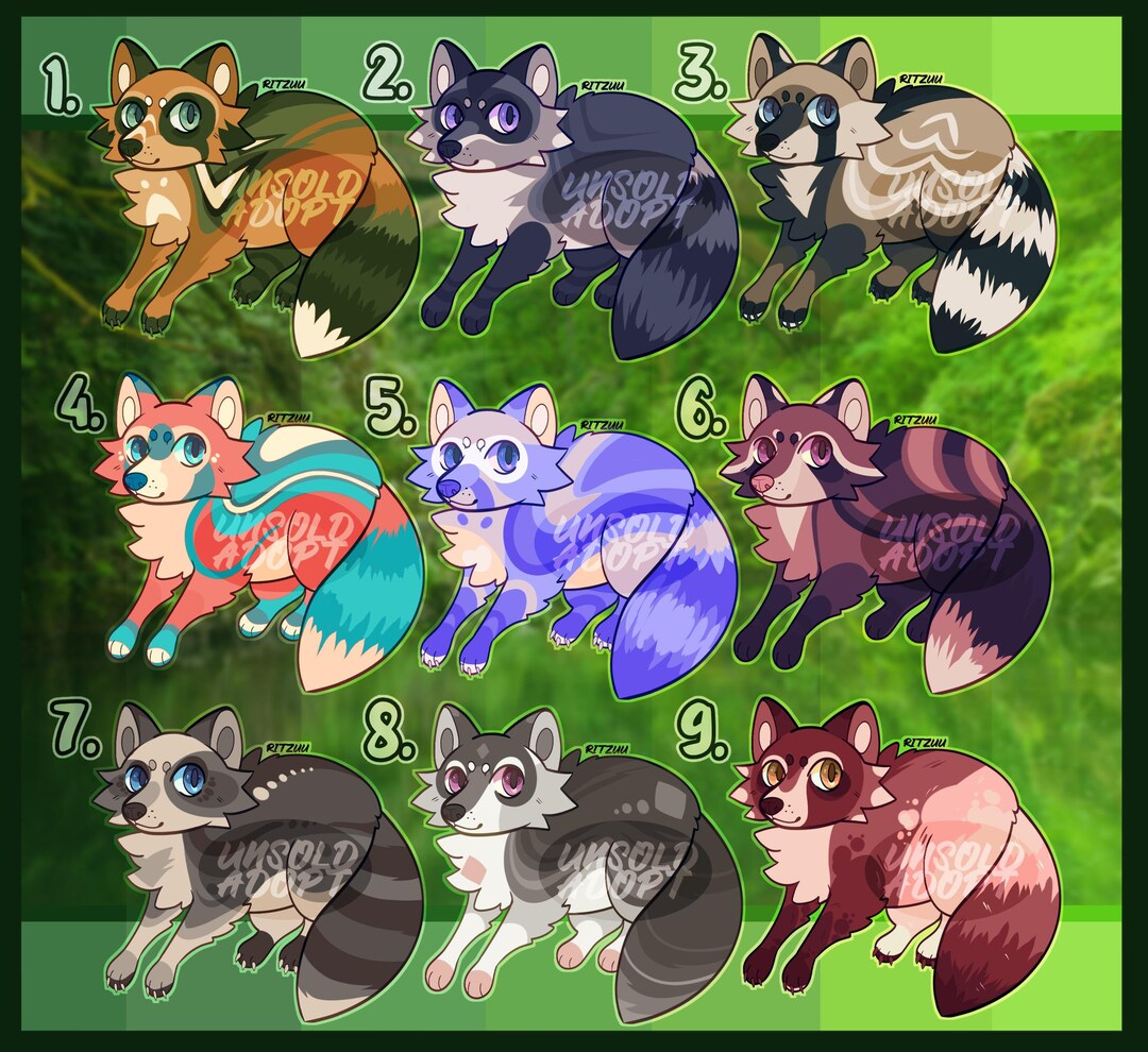 Little Raccoon Adopts / Furry/fursona Adoptables - Etsy