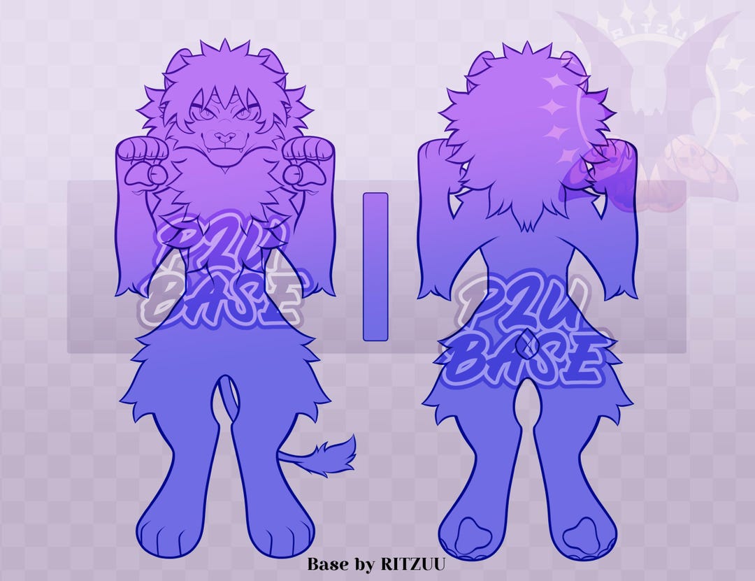 P2U Lion/lioness Anthro Base! - Pngs Only! - Etsy