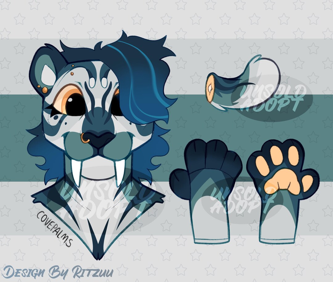 Sabertooth Cat Premade Adopt! / Furry/fursona - Etsy