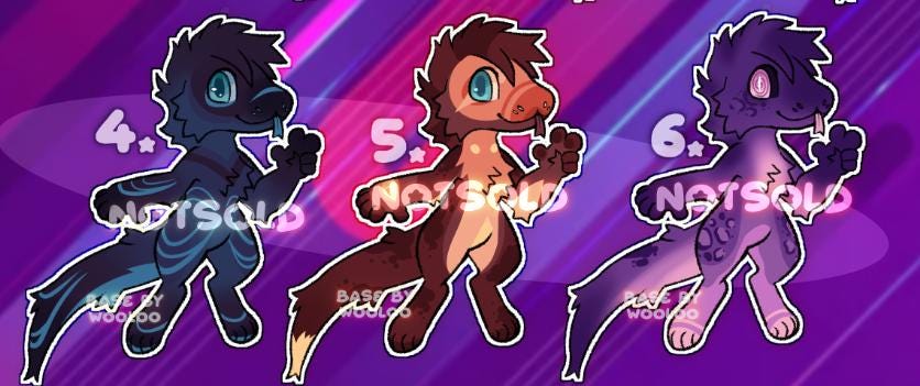 Anthro Lil Snakes / Furry/fursona Adoptables - Etsy