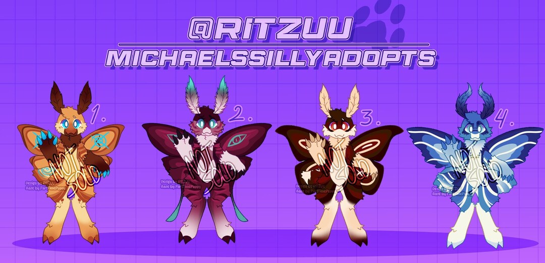 Anthro Adopt Batch Moth Furry/fursona Adoptable - Etsy