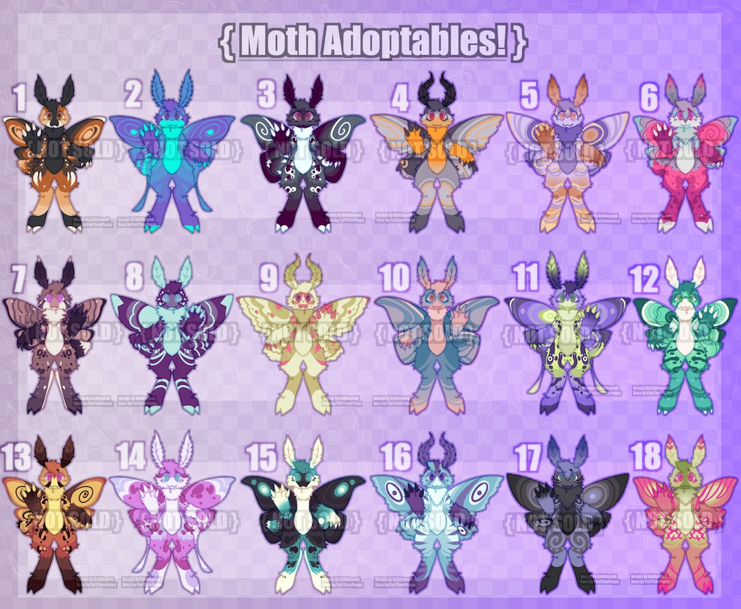 Anthro Adopt Batch Moth Furry/fursona Adoptable - Etsy