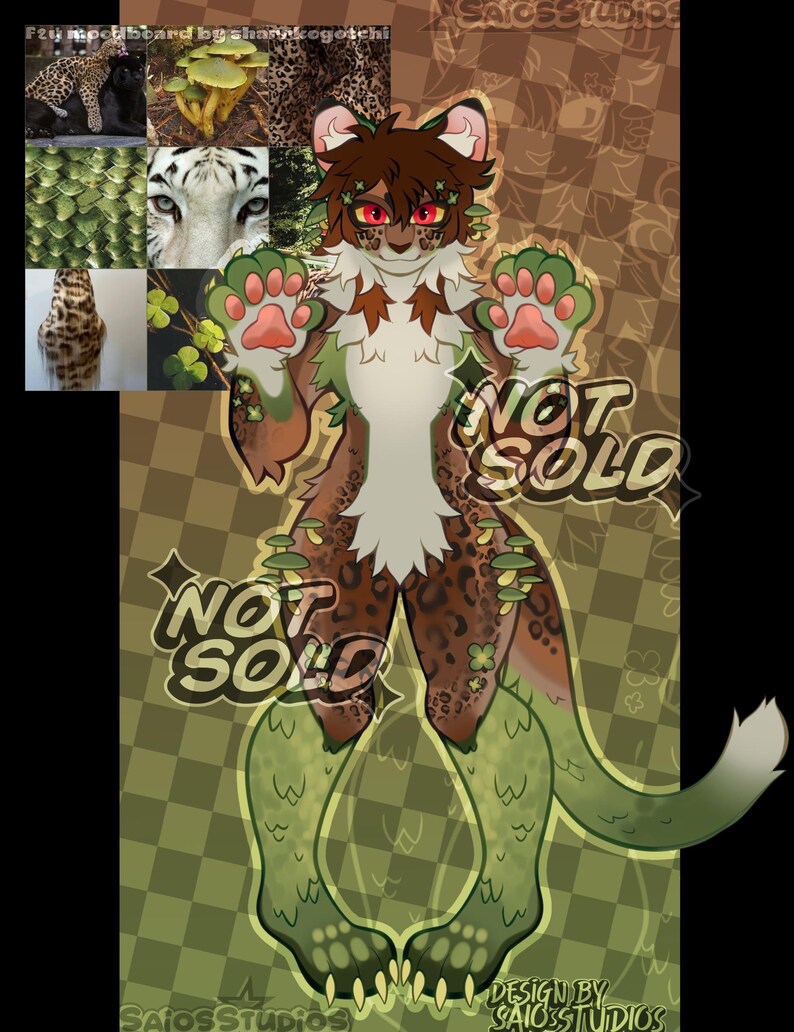 Dinosaur Leopard Adopt~!! || Furry/fursona OC Adoptable - Etsy UK
