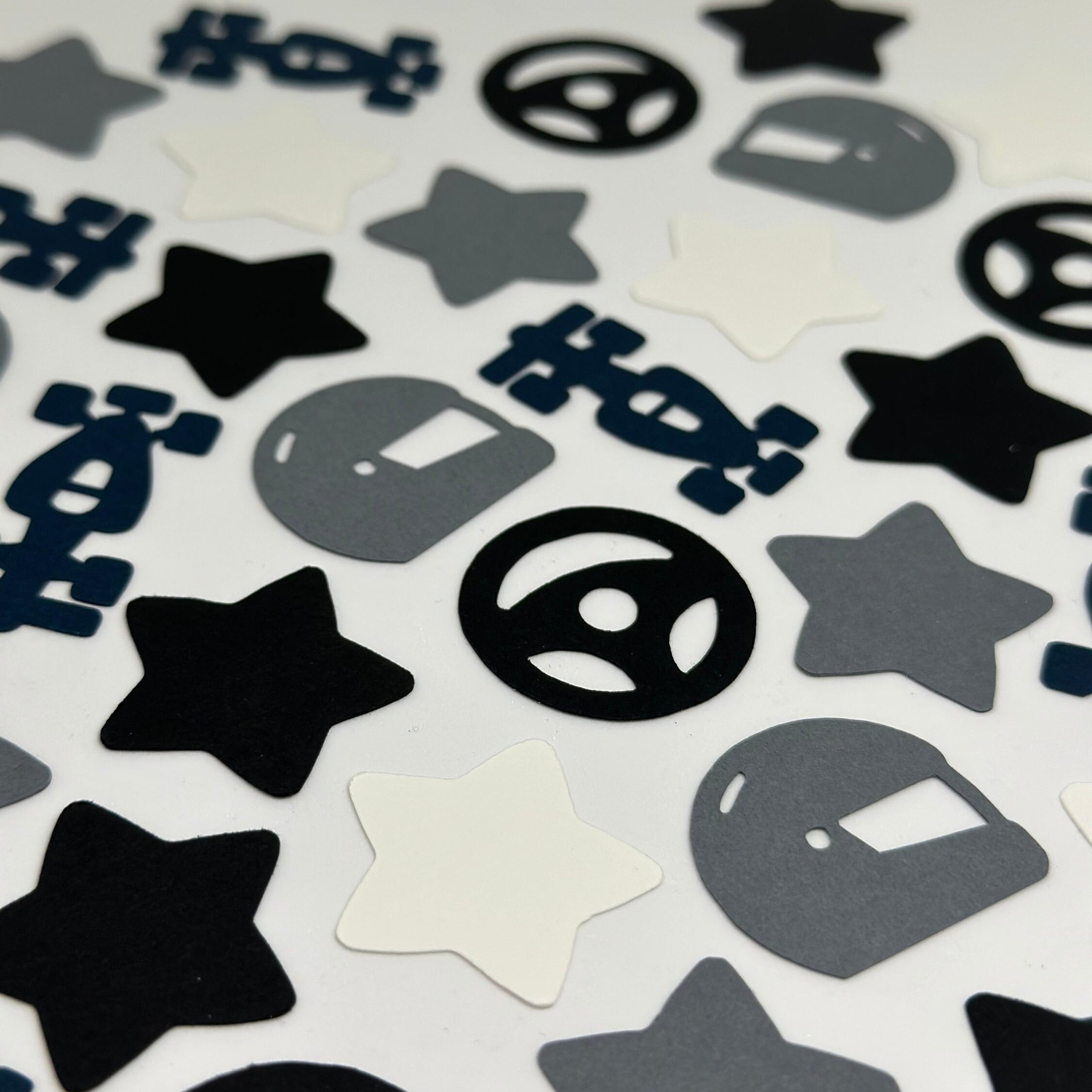 Confetti grey Race Car Confetti Helmet Car & Wheel - Etsy