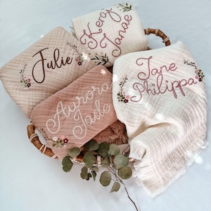 Personalized Embroidered Baby Receiving Blanket, Baby Blanket With Name ...