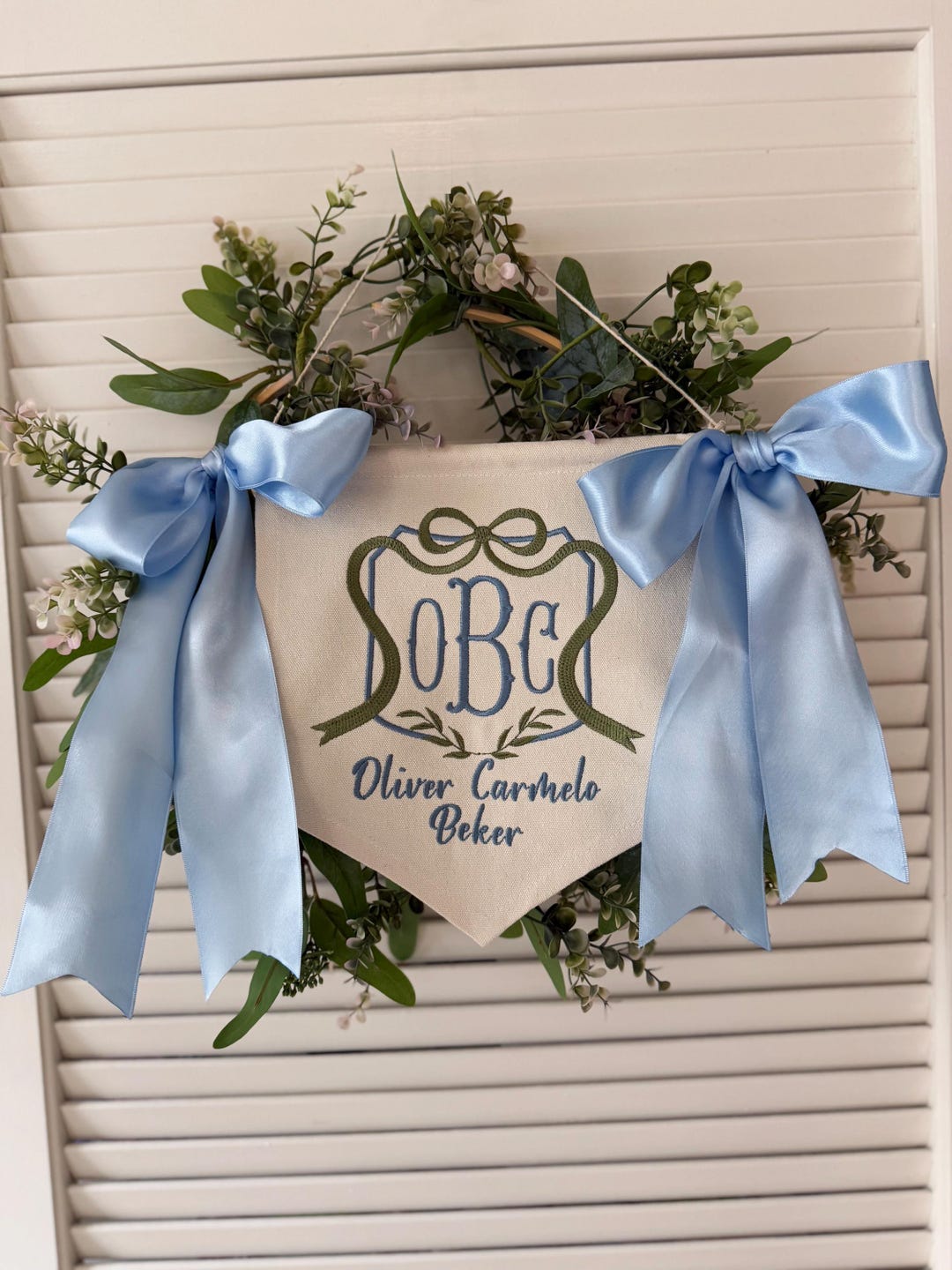 Personalized Baby Name Banner – Welcome Sign With Bows, Hospital Door ...