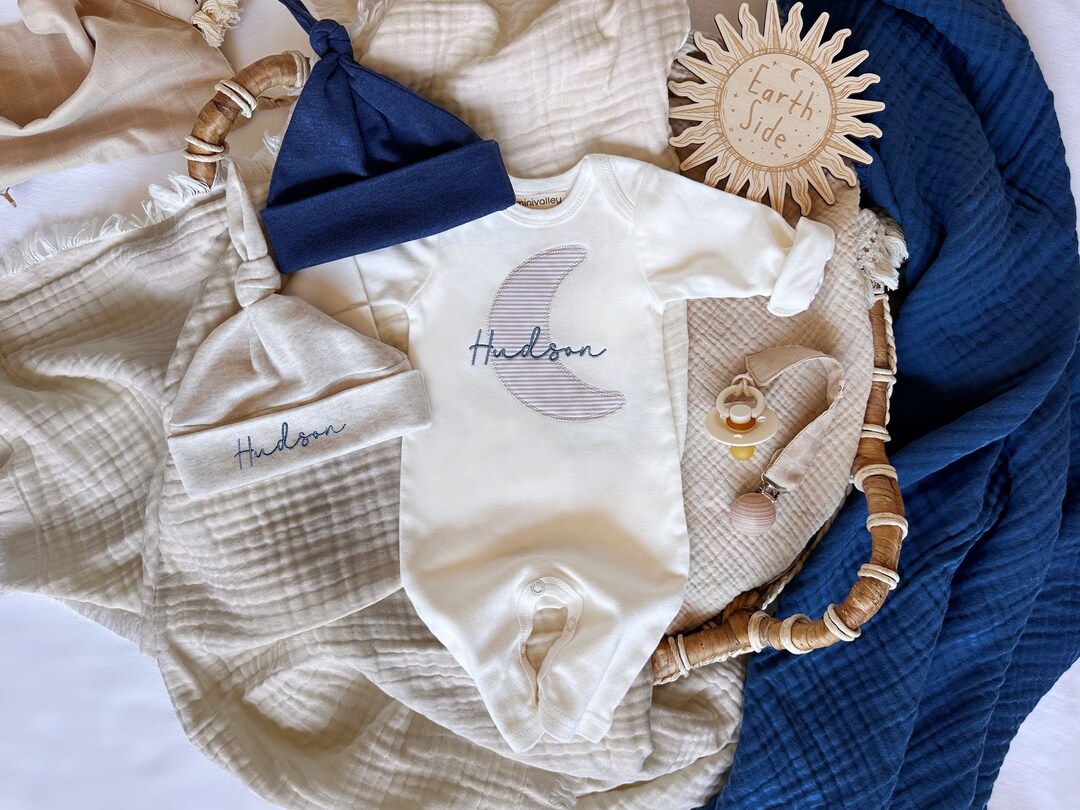 Personalized Baby Romper and Hat Set, Custom Infant Boy Coming Home ...