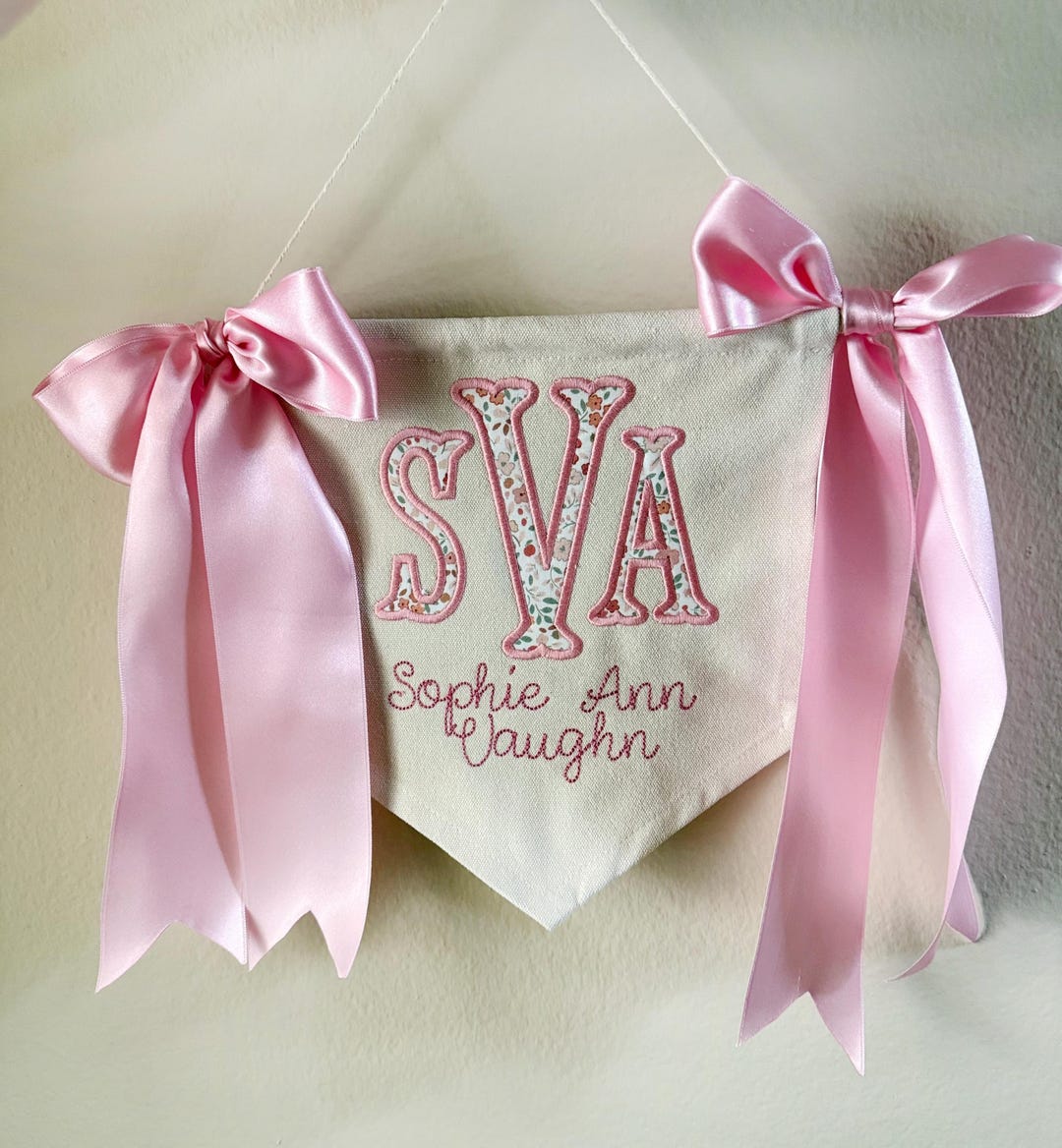 Personalized Baby Name Banner – Welcome Sign With Bows, Hospital Door ...
