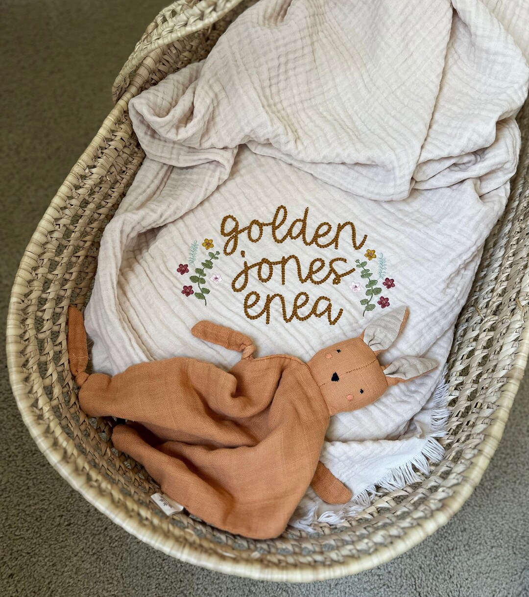 Personalized Embroidered Baby Swaddle Receiving Blanket - Etsy