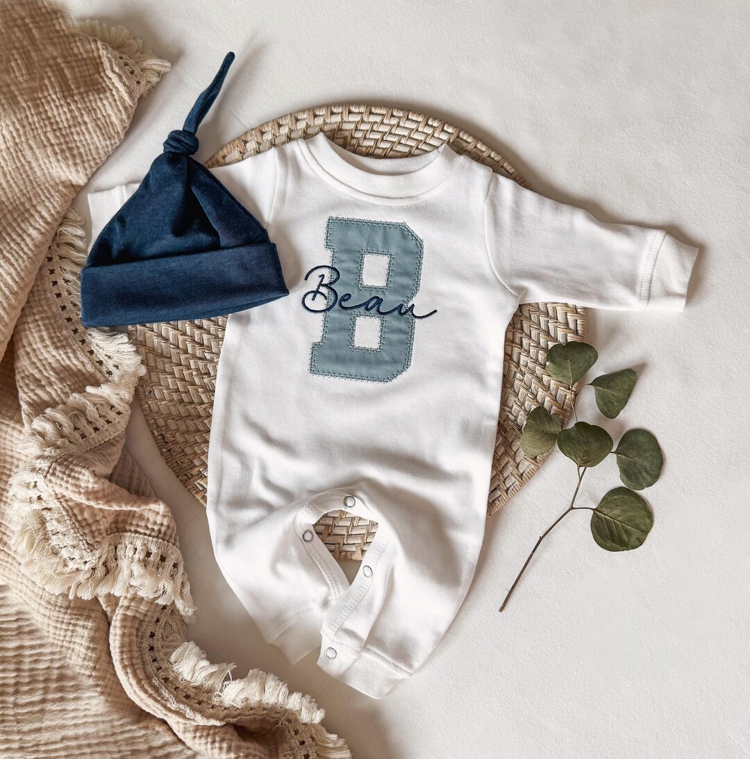Personalized Baby Romper and Hat Set, Custom Infant Boy Coming Home ...