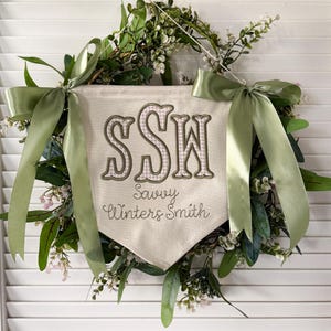 Personalized Baby Name Banner – Welcome Sign With Bows, Hospital Door ...
