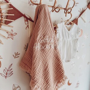 Personalized Embroidered Baby Receiving Blanket, Baby Blanket With Name ...