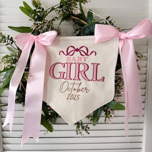 Personalized Baby Name Banner – Welcome Sign With Bows, Hospital Door ...