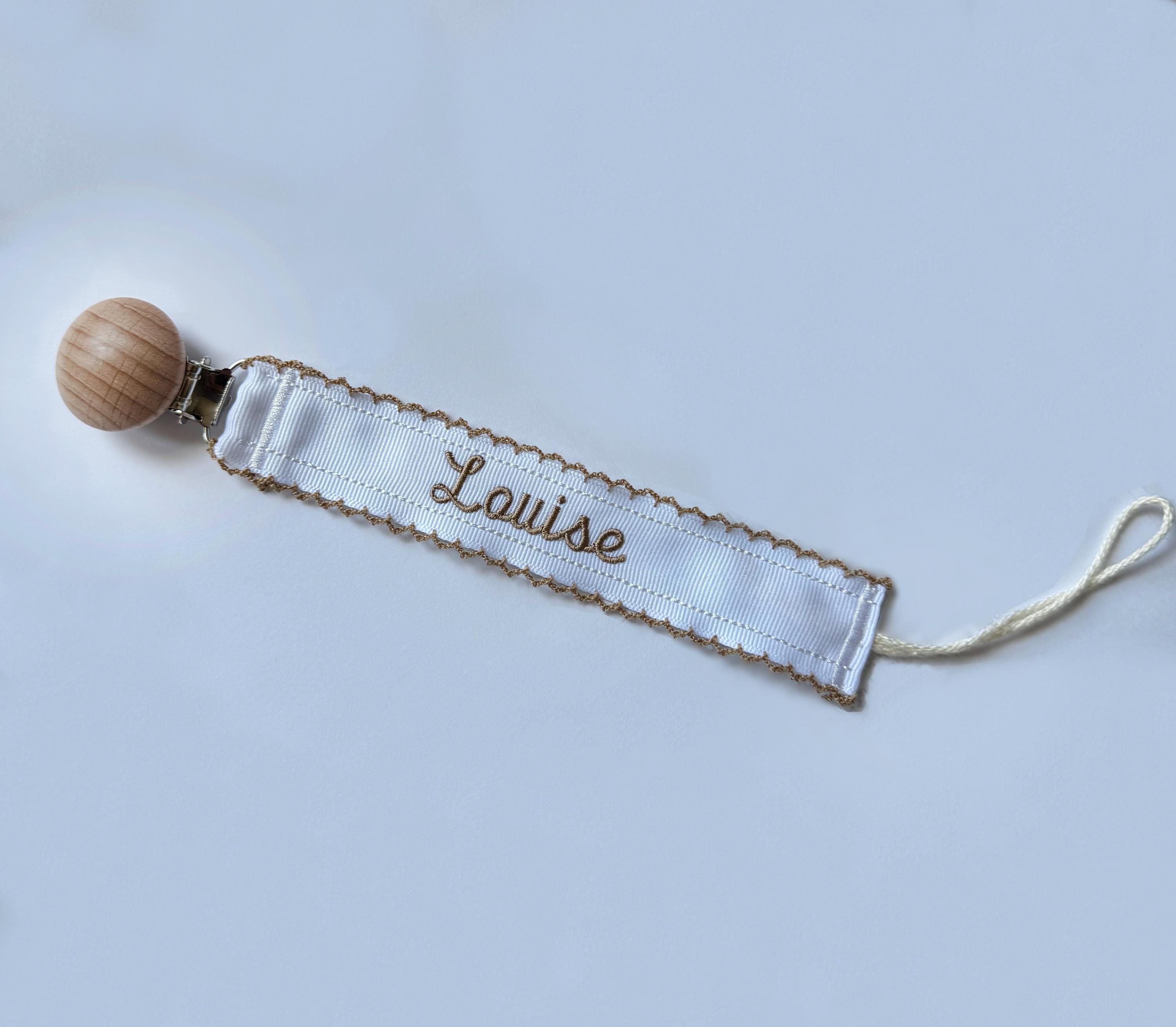 Personalized Pacifier Clip Holder / Embroidered Name / Custom Boho ...