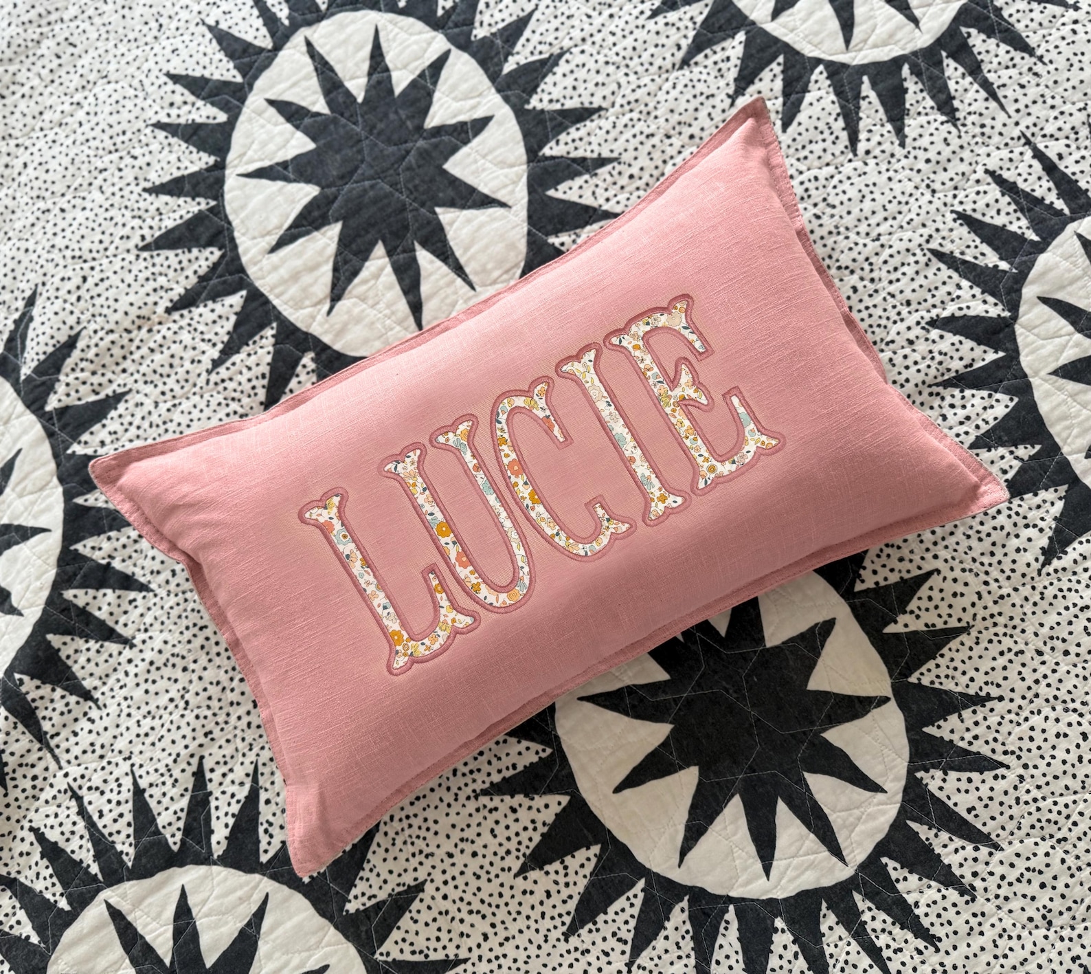 12x20 in Personalized Applique Name and Monogram Pillow Cover - Etsy