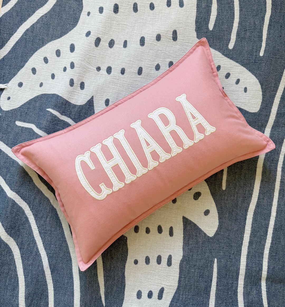 12x20 in Personalized Applique Name and Monogram Pillow Cover - Etsy