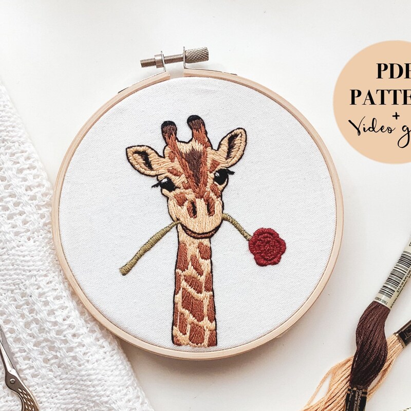 Giraffe Embroidery - Etsy