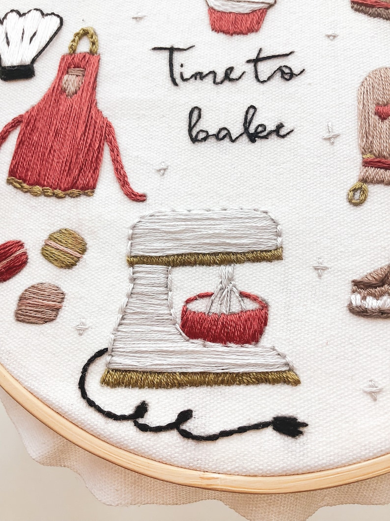 Beginner Baking Embroidery Pattern + Video Guide (PDF Download) - Etsy