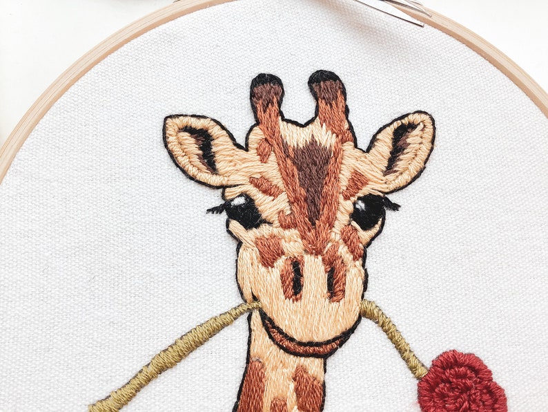 Giraffe Embroidery Pattern PDF Video Guide Digital - Etsy