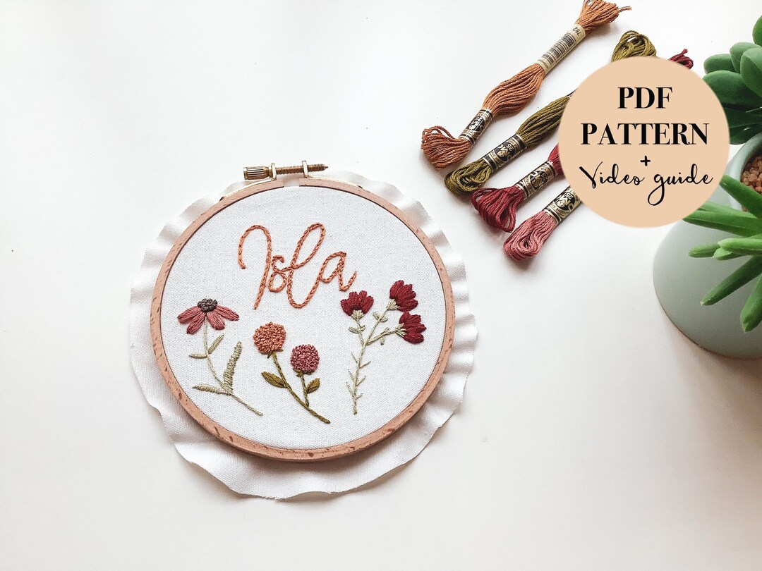 Personalized Embroidery Pattern Pdf, Beginner Embroidery Pdf Pattern ...