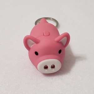 Pink 3D Pig Keychain With LED Nose Light and Sound Piggy Tan Black ...