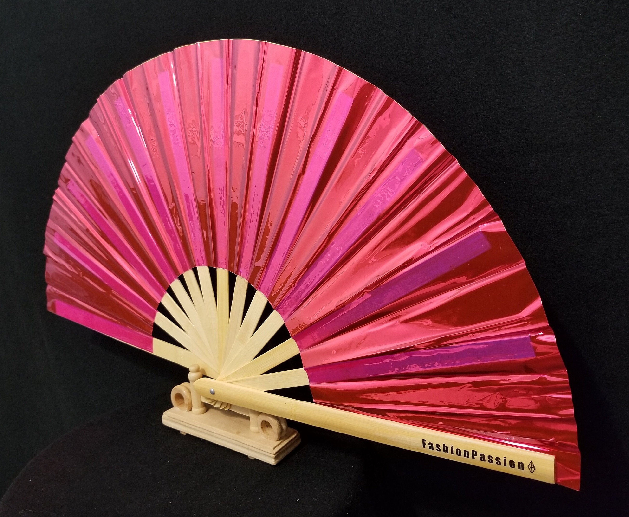Pink Pearl Iridescent Hand Fan / Rave Accessory / Festival / Loud Clack ...