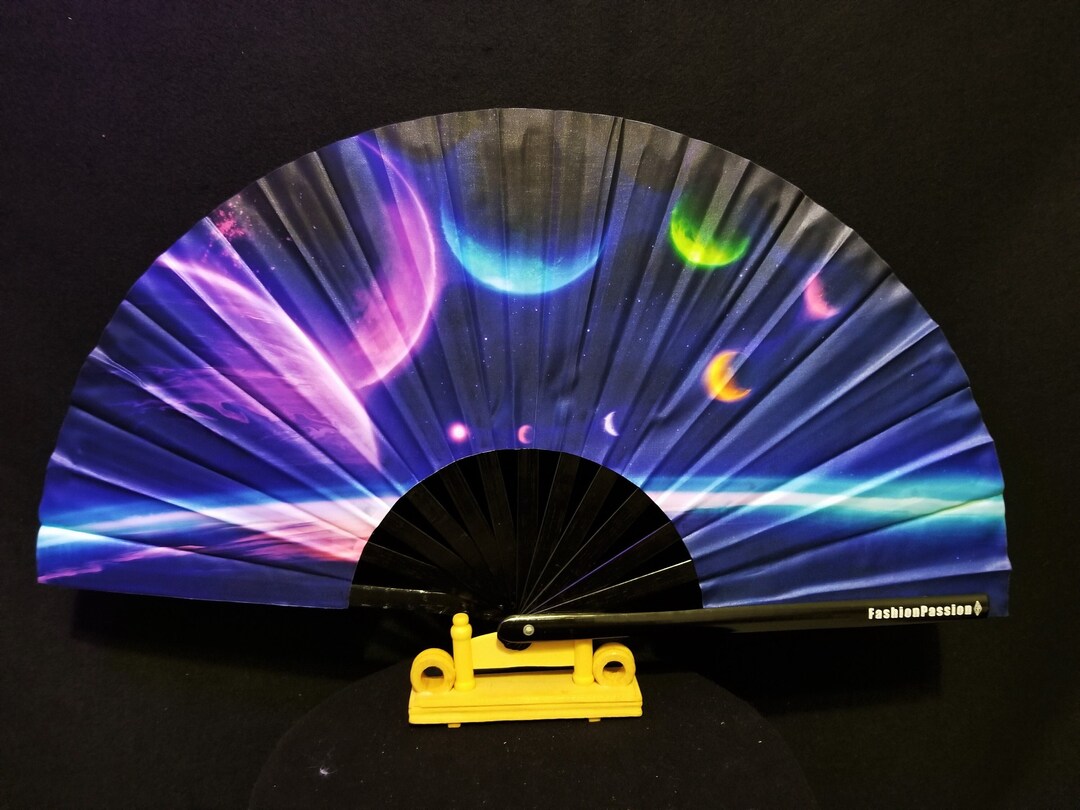 Planetarium Hand Fan / UV Glow Fan / Planet / Neon / 3D / Rave ...