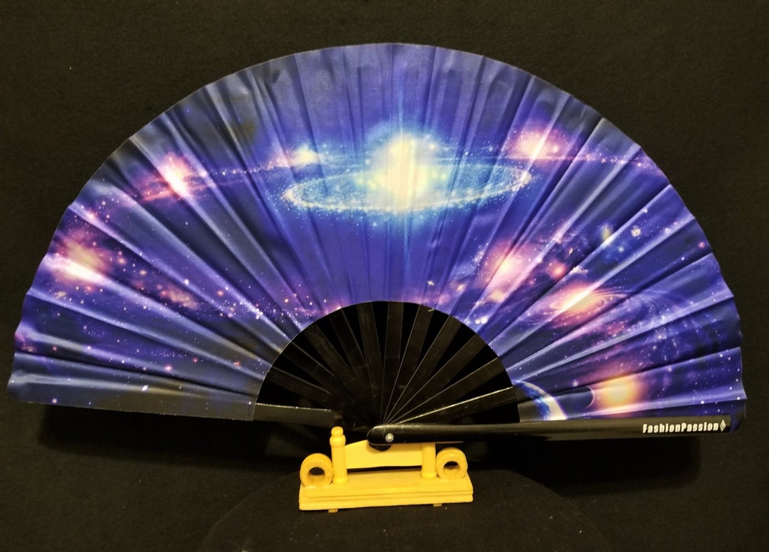 Galactic Sky Hand Fan / UV Glow Fan / Planet / Neon / 3D / Rave ...