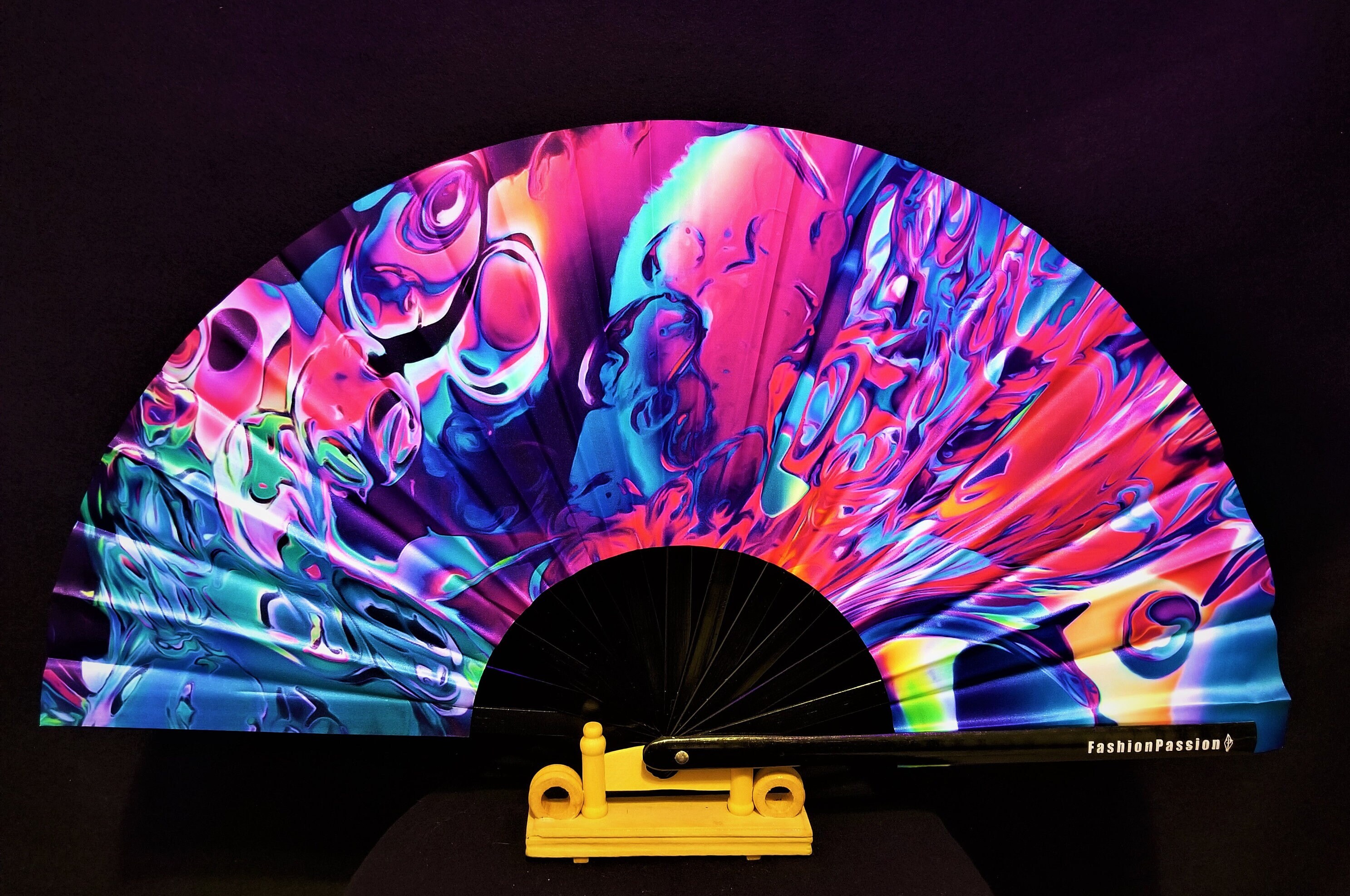 The Liquid Crush V2 Neon Hand Fan / UV Glow / Party Fan / Rave - Etsy