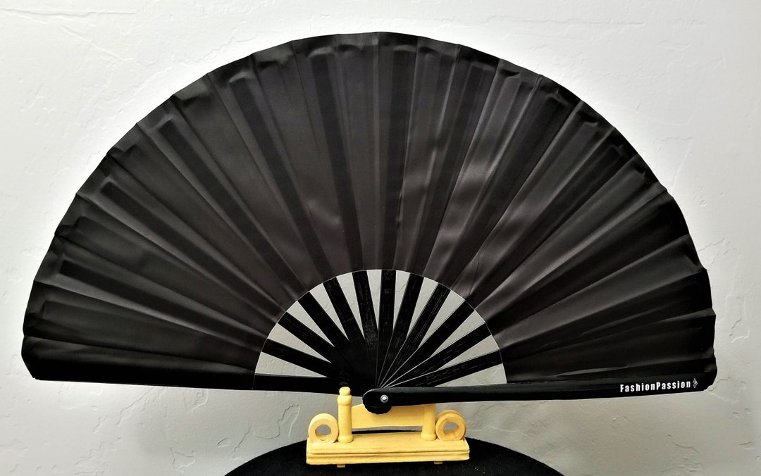 Solid Black Hand Fan / Neon Solid Collection / Party / Rave Accessory ...