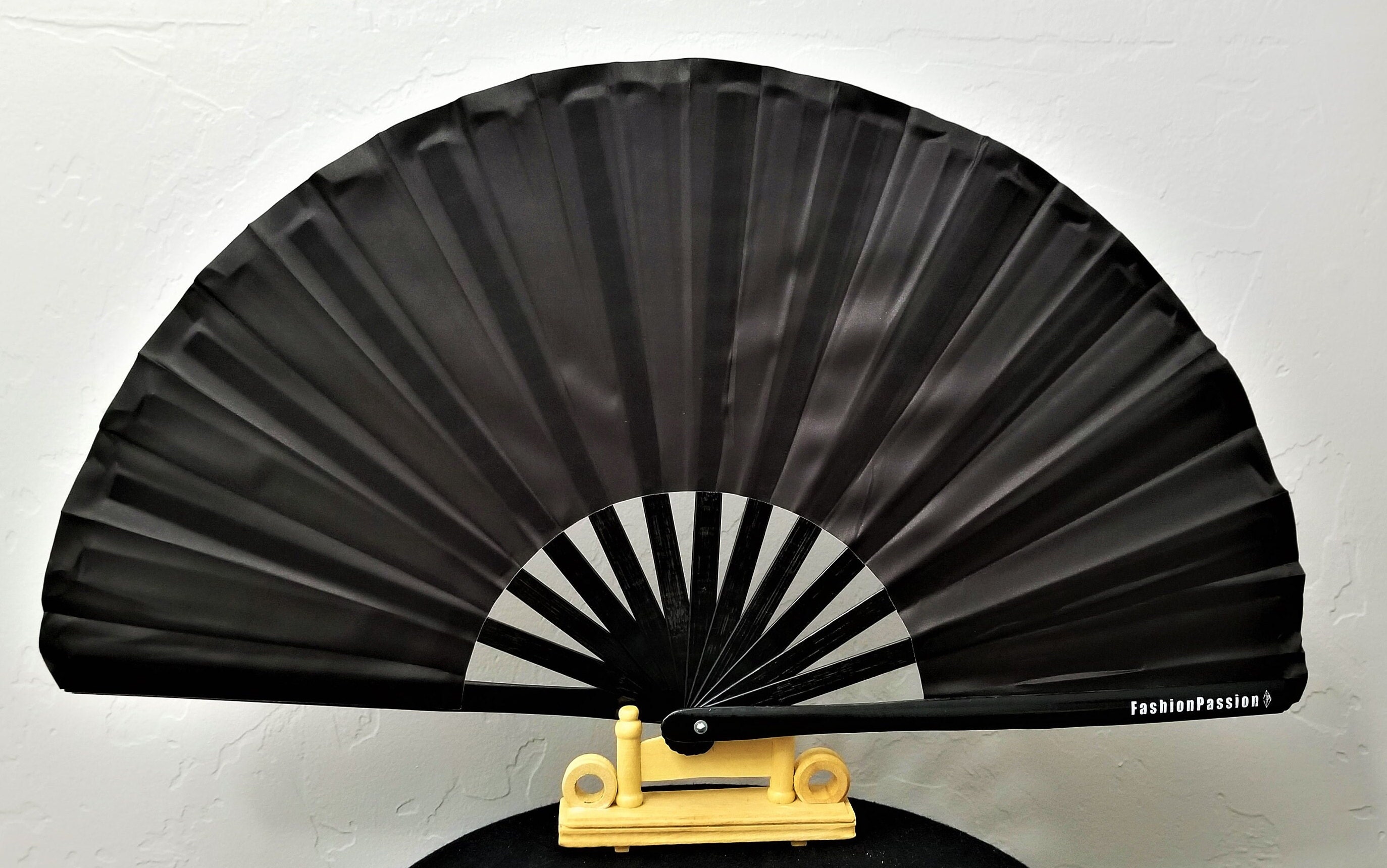 Solid Black Hand Fan / Neon Solid Collection / Party / Rave - Etsy