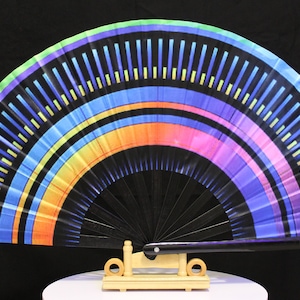 Iris of the Moon Hand Fan / UV Glow Fan / Cyberpunk / Futuristic / Rave ...